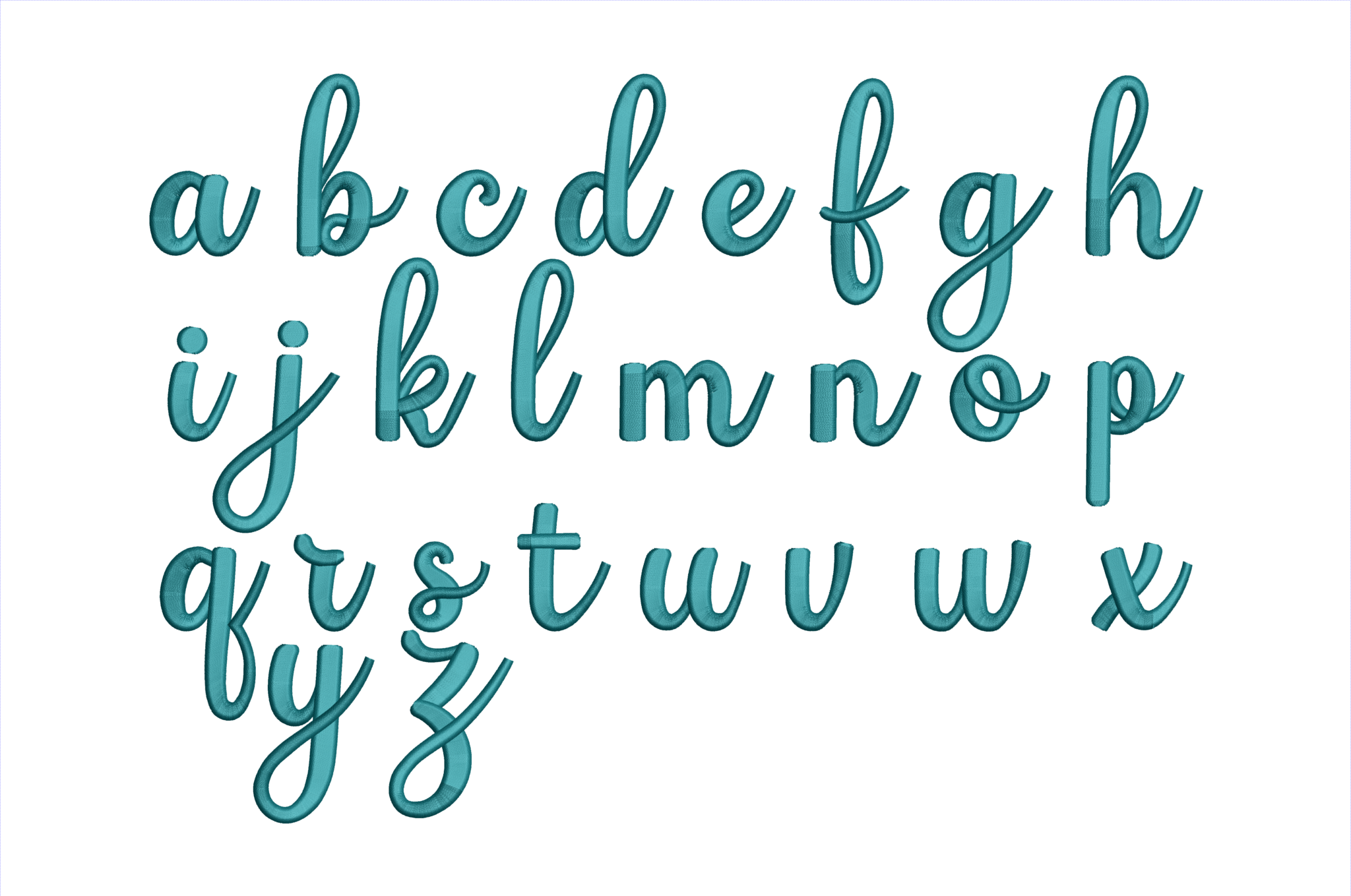 Alyssa Script machine embroidery font design file four sizes includes ...