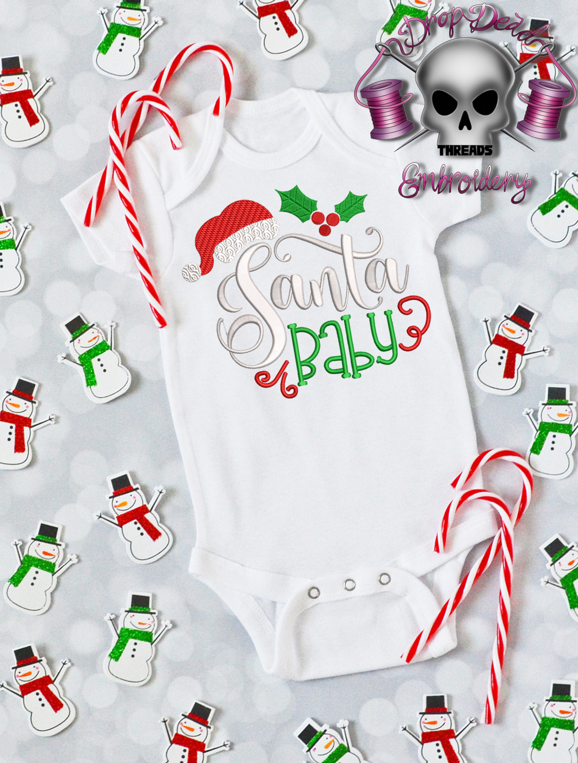 santa baby christmas embroidery machine design – Drop Dead Theads ...
